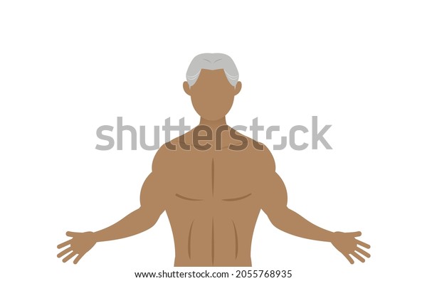 Bodybuilder Senior Man Hands Outstretched Stock Vector (Royalty Free ...