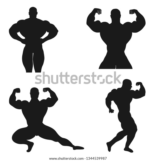 Bodybuilders Collection Vector Illustration Stock Vector (Royalty Free ...