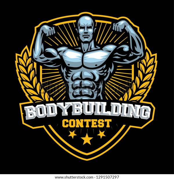 Bodybuilding Contest Badge Stock Vector (Royalty Free) 1291507297 ...