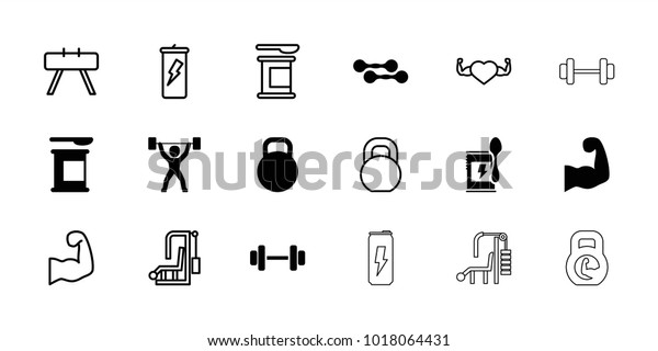 Bodybuilding Icons Set 18 Editable Filled Stock Vector (Royalty Free ...