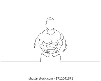 Bodybuilding Isolated Line Drawing Vector Illustration Stock Vector ...