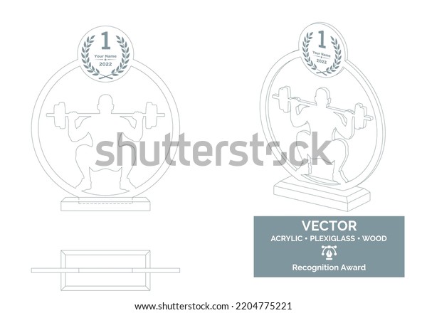 Bodybuilding Trophy Vector Template Muscle Contest Stock Vector ...