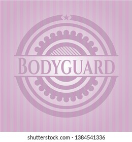 Bodyguard Badge Pink Background Vector Illustration Stock Vector ...