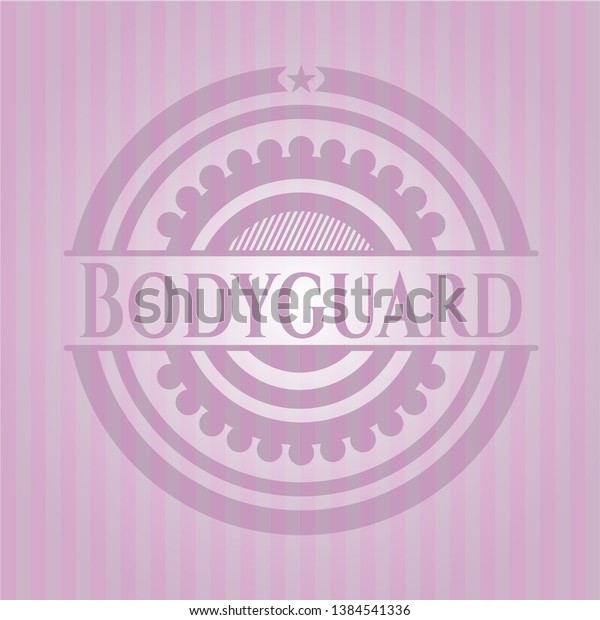 Bodyguard Badge Pink Background Vector Illustration Stock Vector ...