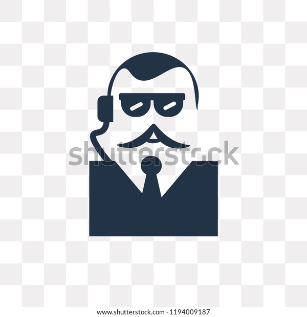 Bodyguard Vector Icon Isolated On Transparent Stock Vector (Royalty ...