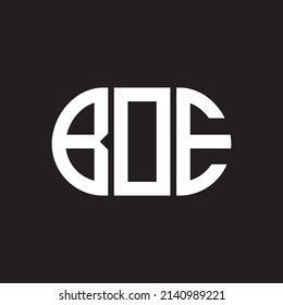 Boe Letter Logo Design On Black Stock Vector (Royalty Free) 2140989221 ...