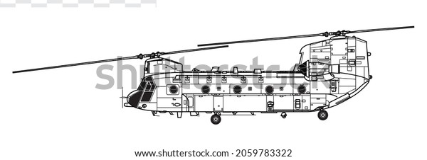 Boeing Ch47 Chinook Chinook Hc1 Vector Stock Vector (Royalty Free ...