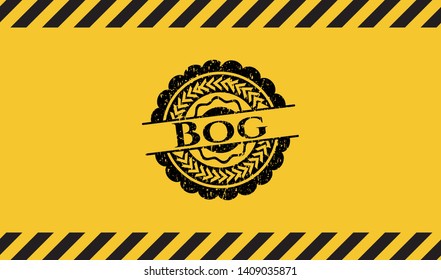 Bog Black Grunge Emblem Inside Yellow Stock Vector (Royalty Free ...