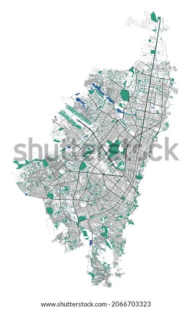 Bogota Vector Map Detailed Map Bogota Stock Vector (Royalty Free ...