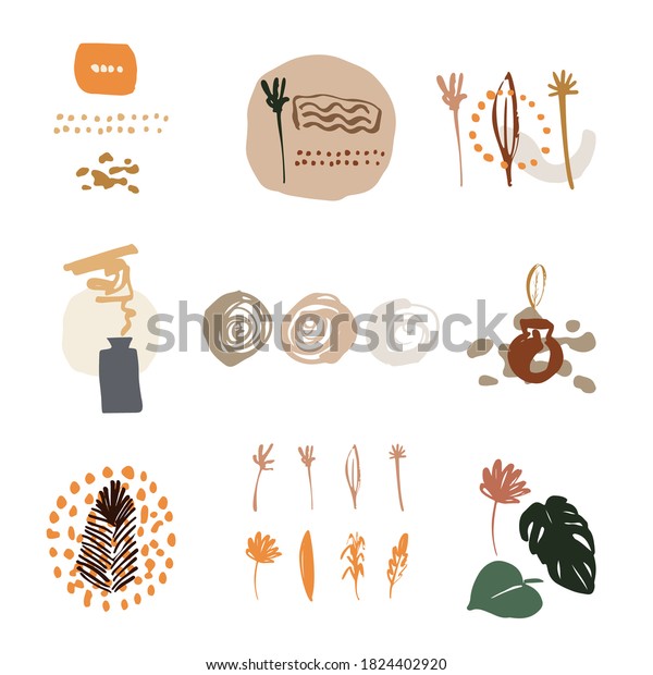Bohemian Design Vector Set Decorative Elements Stock Vector (Royalty ...