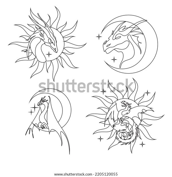 Bohemian Hand Drawing Esoteric Sketch Engraving Stock Vector (Royalty ...