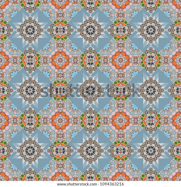 Bohemian Style Background Beige Gray Blue Stock Vector (Royalty Free ...