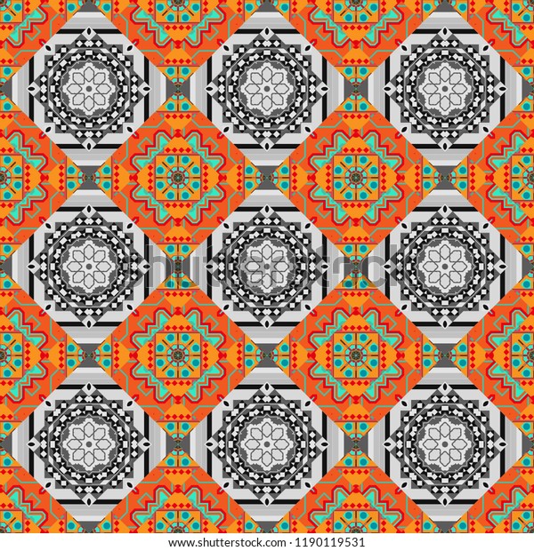 Bohemian Style Background Gray Beige Blue Stock Vector (Royalty Free ...