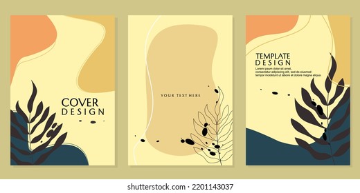 Boho Book Cover Setbotanical Abstract Style Stock Vector (Royalty Free ...