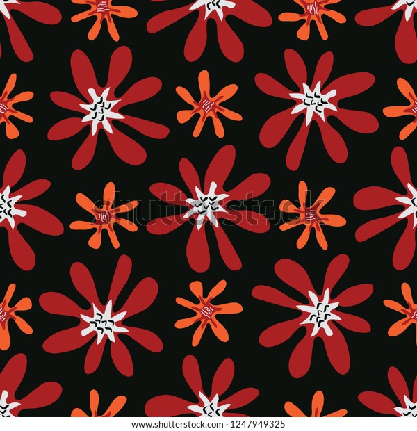 Boho Daisy Flower Blooms All Over Stock Vector (Royalty Free ...