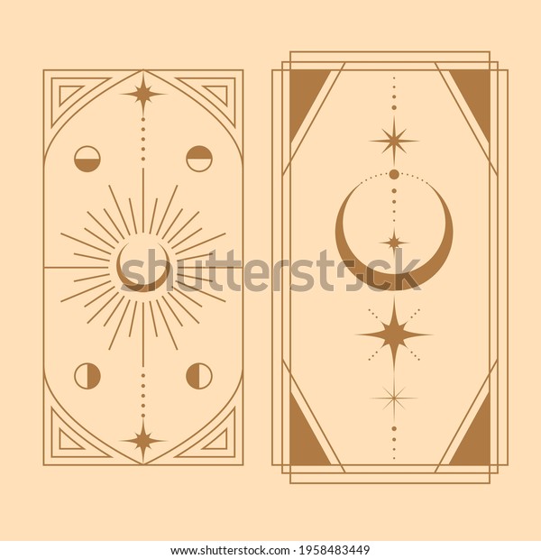 Boho Magic Collection Celestial Art Set Stock Vector (Royalty Free ...