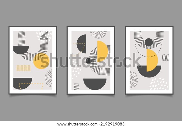Boho Modern Posters Abstract Shapes Design Stock Vector (Royalty Free ...
