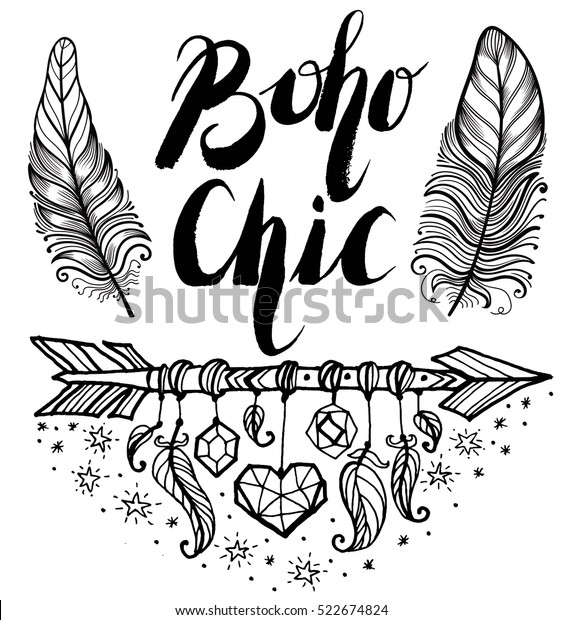 Boho Style Inspirational Quote Modern Calligraphy Stock Vector (Royalty ...