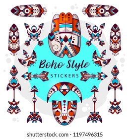 Bohemian Compass Compass Vintage Tribal Style Stock Vector (Royalty ...