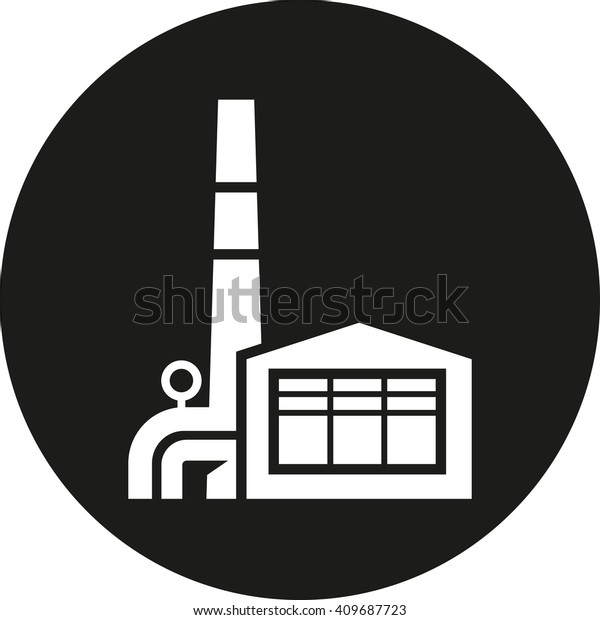 Boiler House Icon Black Circle Infrastructure Stock Vector (Royalty ...