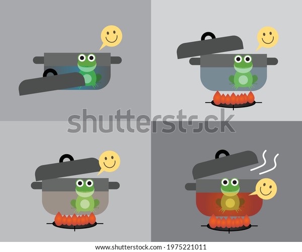 Boiling Frog Theory Describe Frog Being Stock Vector (Royalty Free ...