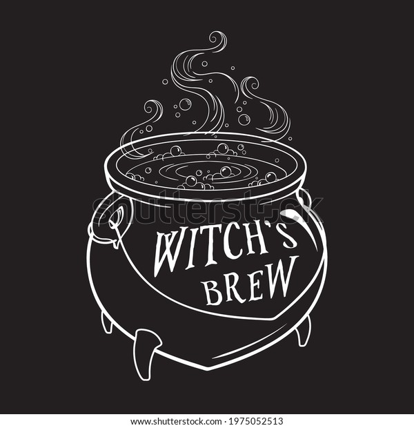 Boiling Magic Cauldron Vector Illustration Hand 스톡 벡터(로열티 프리 ...