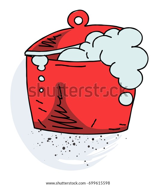 Boiling Pan Cartoon Hand Drawn Image Stock Vector (Royalty Free ...
