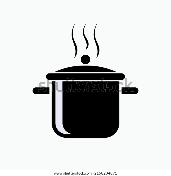 Boiling Pan Icon Cooking Utensil Kitchenware Stock Vector (Royalty Free ...
