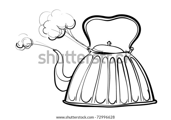 Boiling Teapot Teapot Cartoon Childrens Sketch Stock Vector (Royalty ...