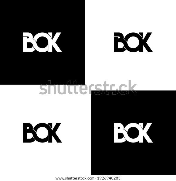 Bok Letter Original Monogram Logo Design Stock Vector (Royalty Free ...