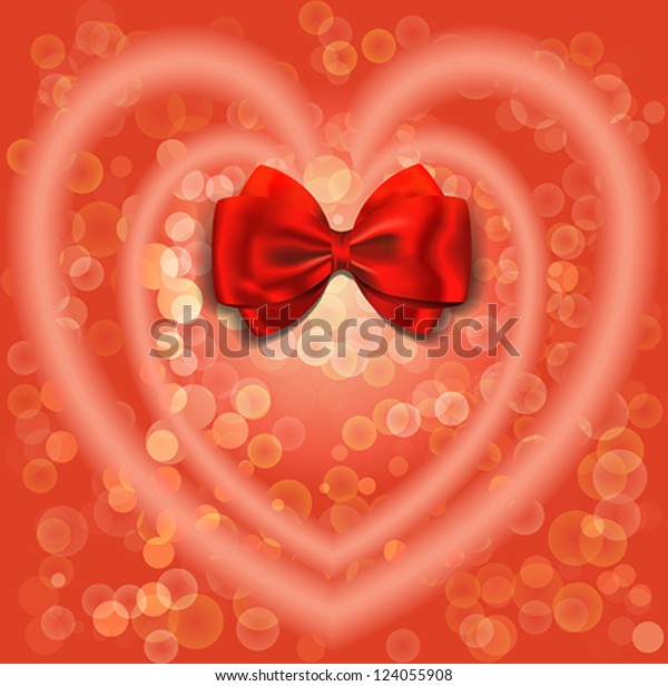 Bokeh Red Card Heart Shape Blank Stock Vector (Royalty Free) 124055908 ...