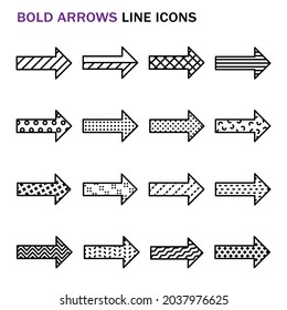 Bold Arrows Line Icons Set Simple Stock Vector (Royalty Free ...