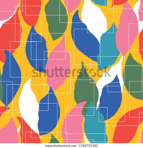 Bold Color Geo Square Frame Leaf Stock Vector (Royalty Free) 1760755181 ...