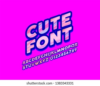 Bold Cute Font Colorful Texture Stock Vector (Royalty Free) 1383343331 ...