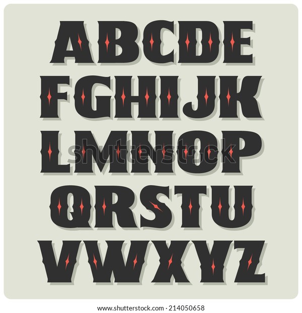 Bold Gothic Font Red Diamonds Stock Vector (Royalty Free) 214050658 ...