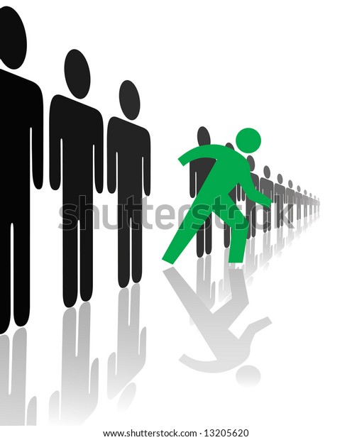 Bold Green Symbol Person Steps Forward Stock Vector (Royalty Free ...