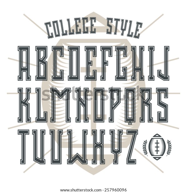 Bold Serif Font College Style Contour Stock Vector (Royalty Free) 257960096