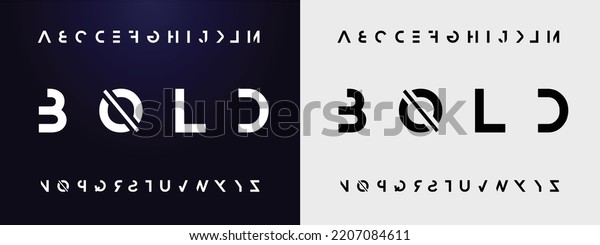 Bold Sports Minimal Tech Font Letter Stock Vector (Royalty Free ...