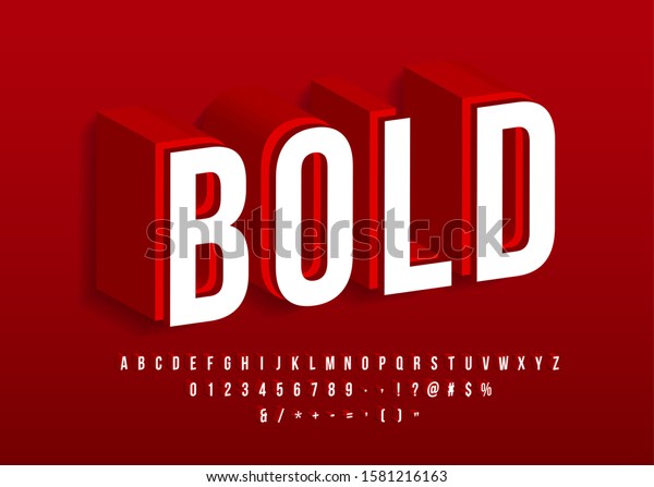 Bold Strong Font Modern 3d Alphabet Stock Vector (Royalty Free ...