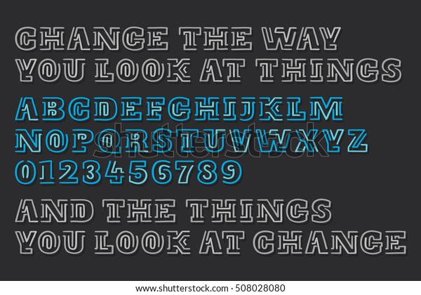 Bold Style Alphabet Letters Numbers Isolated Stock Vector (Royalty Free ...