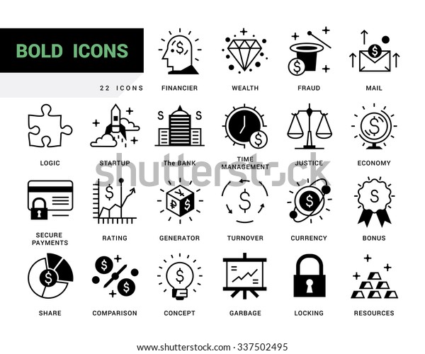 Bold Vector Icons Modern Style Linear Stock Vector (Royalty Free) 337502495