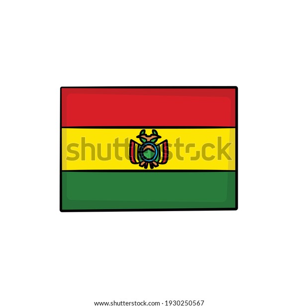 Bolivia Flag Drawing Style Isolated Vector Stock Vector (Royalty Free ...