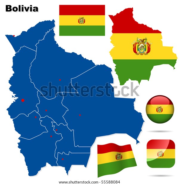 Bolivia Vector Set Detailed Country Shape Stock Vector (Royalty Free ...