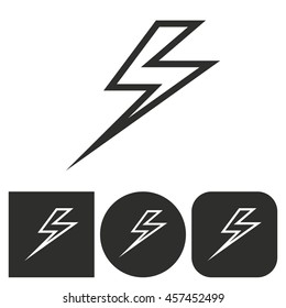 Bolt Black White Icons Vector Illustration Stock Vector (Royalty Free ...