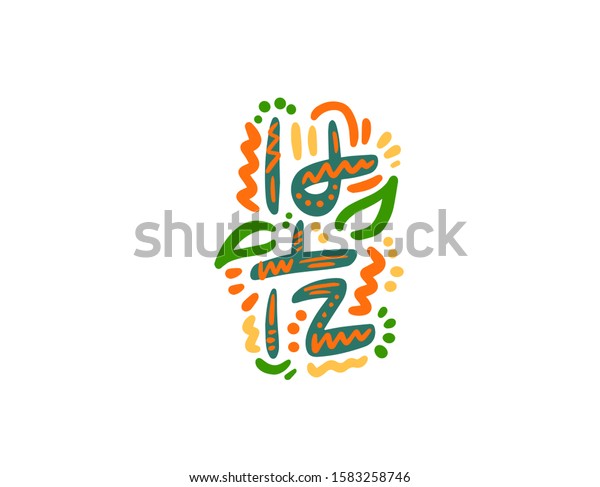 Bom Spring Korean Hand Lettering Word Stock Vector (Royalty Free ...