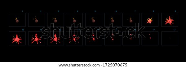 Bomb Burst Animation Sprite Sheet Bomb: เวกเตอร์สต็อก (ปลอดค่าลิขสิทธิ์ ...