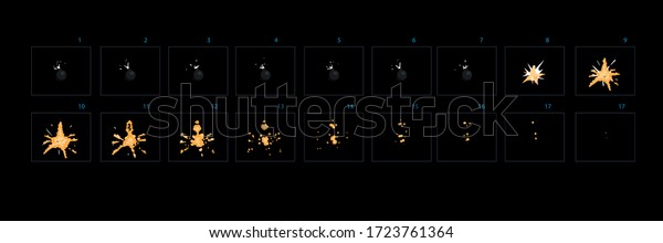 Bomb Burst Explosion Animation Sprite Sheet Stock Vector (Royalty Free ...