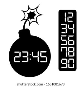 Bomb Digital Clock On White Background Stock Vector (Royalty Free ...