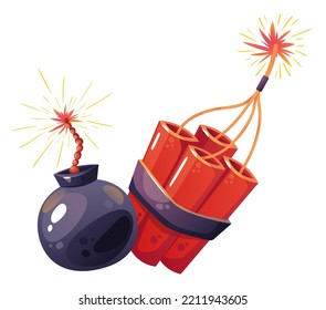 Bomb Dynamite Boom Explosive Bang Isolated Stock Vector (Royalty Free ...