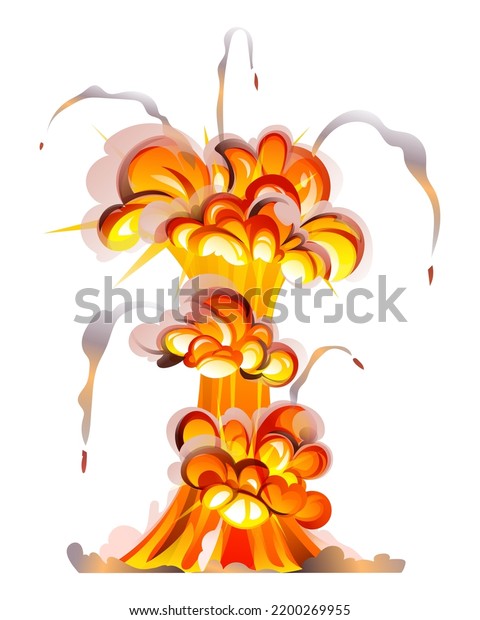 Bomb Explosion Smoke Flame Particles Isolated Stock Vector (Royalty ...